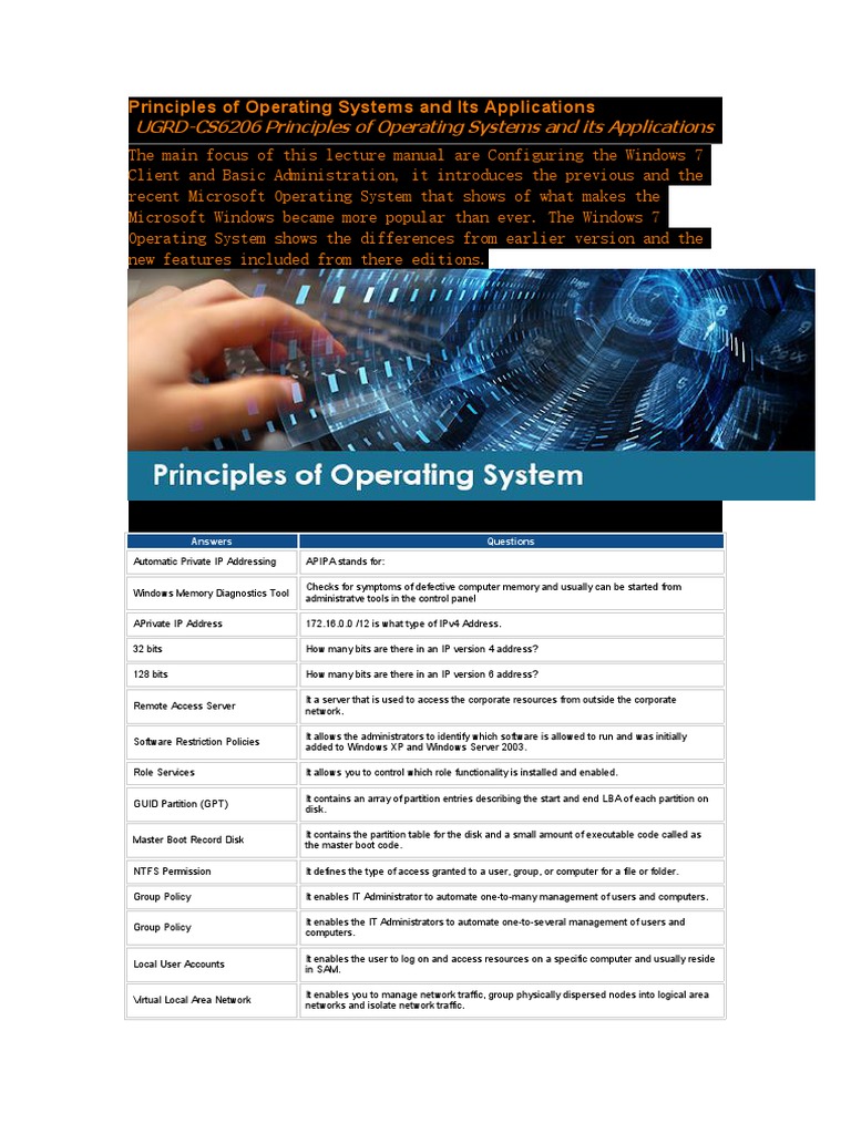 Principles of Operating Systems and Its Applicatio | PDF