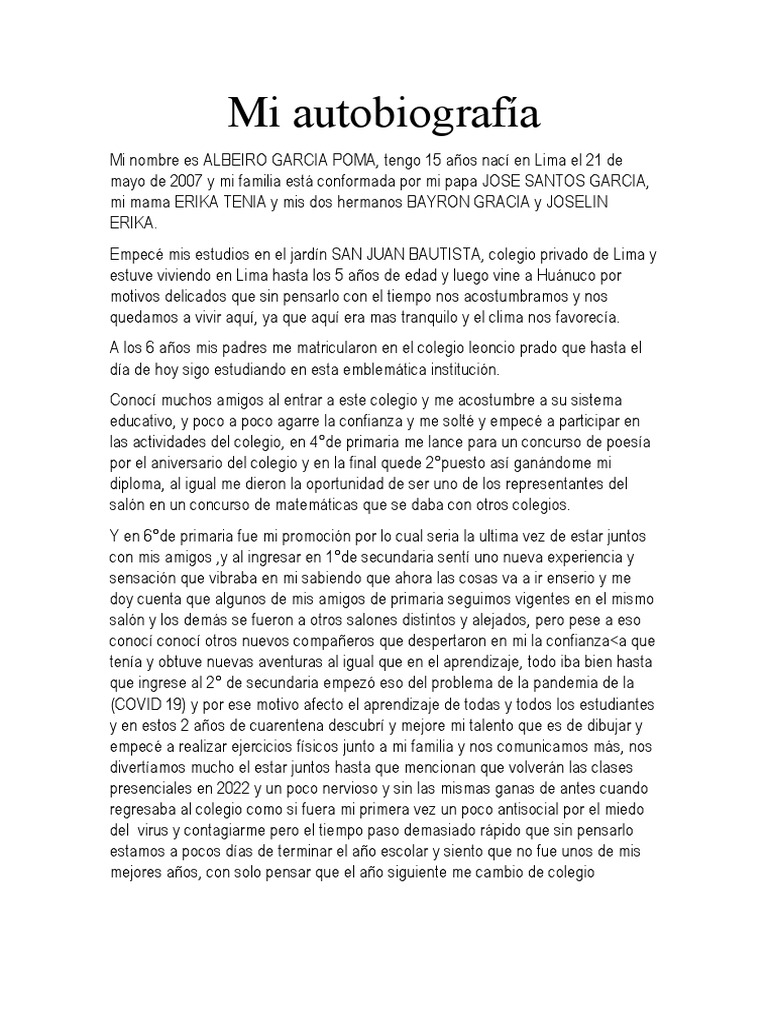 Autobiografía y Reflexiones sobre Igualdad | PDF