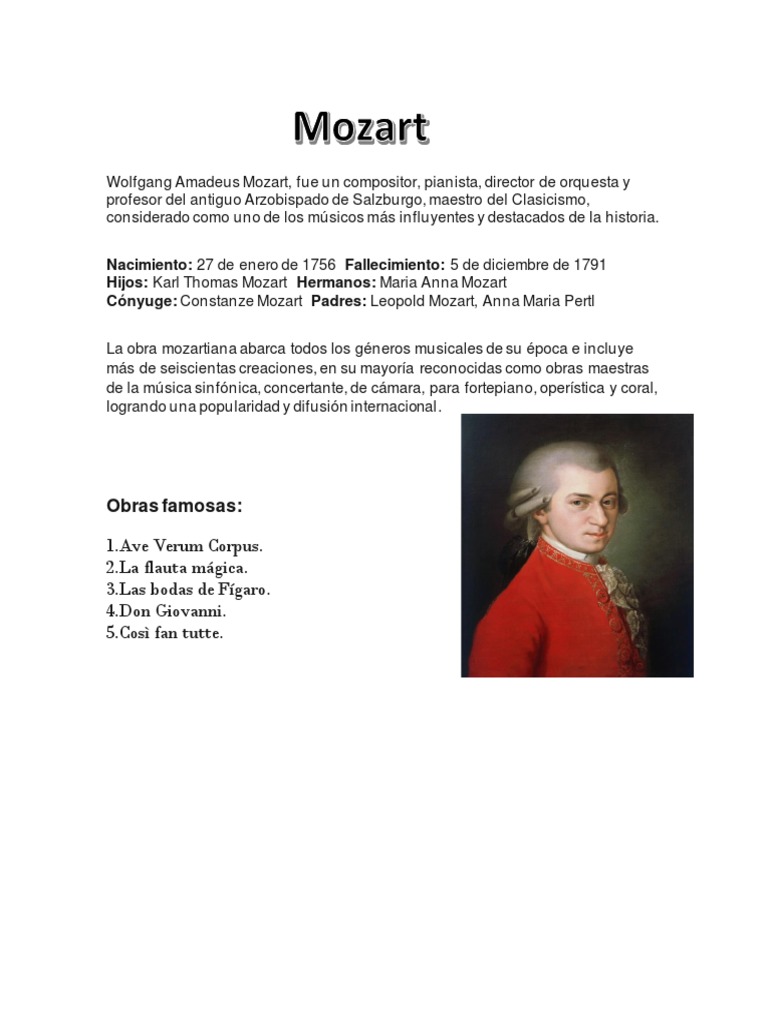 Wolfgang Amadeus Mozart | PDF