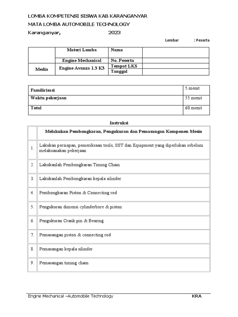 Report Sheet Task Engine OH | PDF