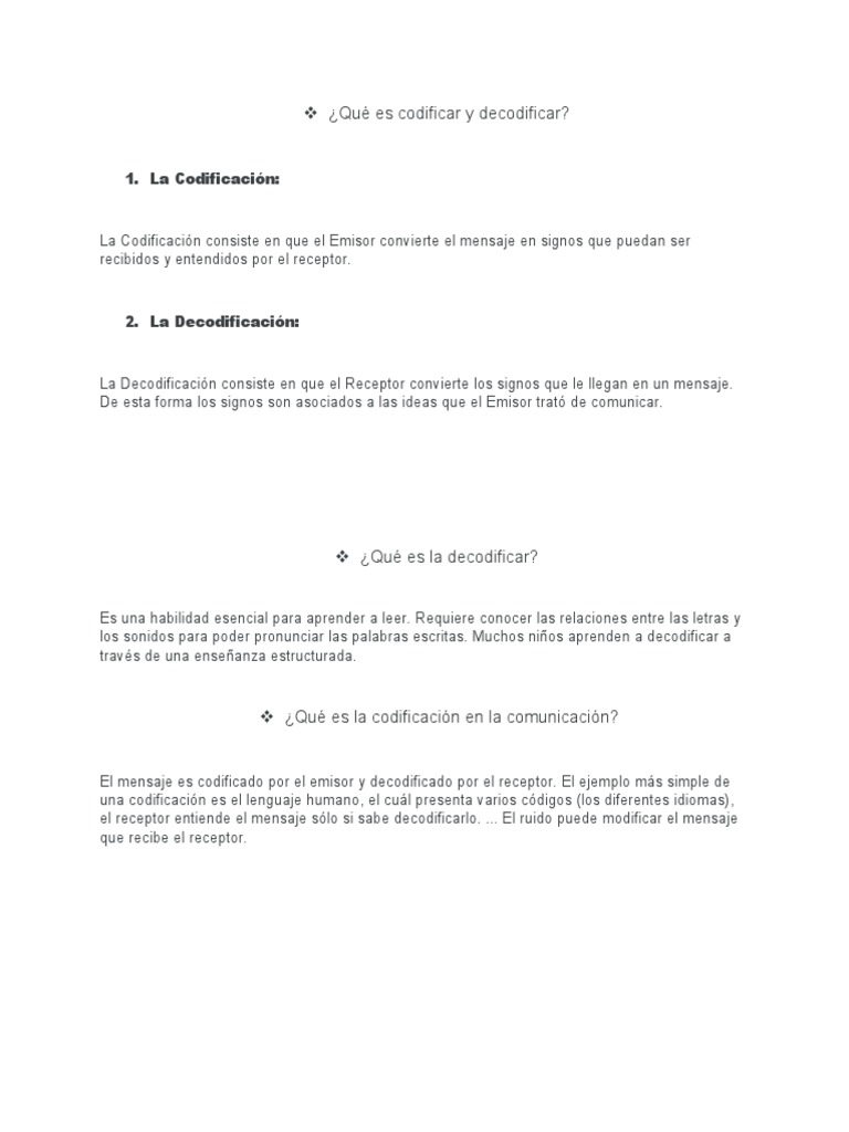 Qué Es Codificar y Decodificar | PDF