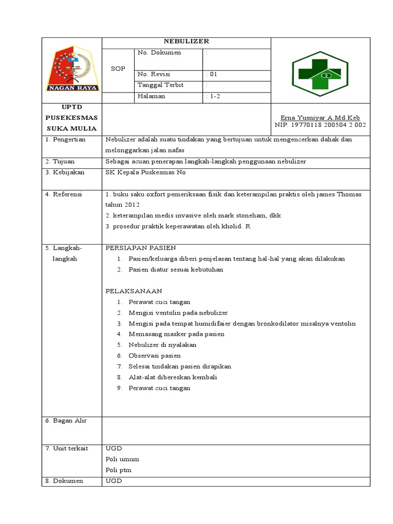 Sop Nebulizer | PDF