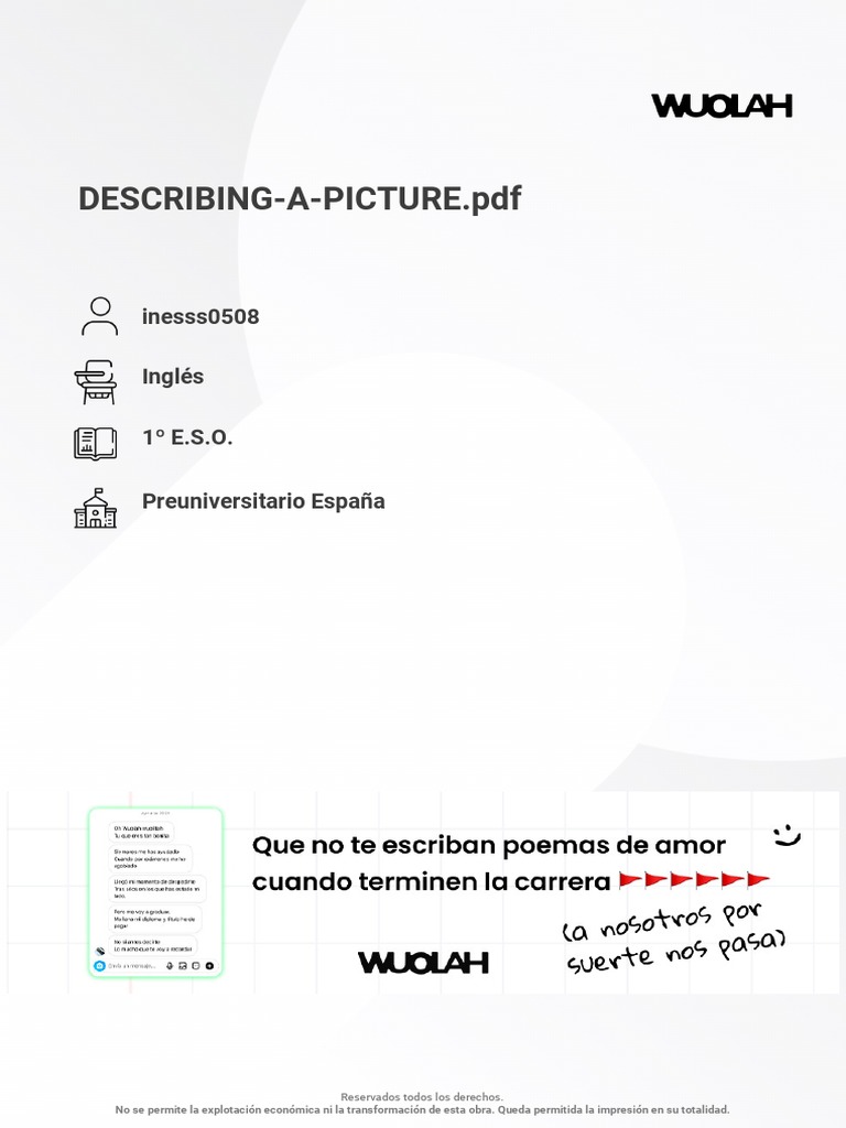 Describing a Beach Scene in Mallorca | PDF