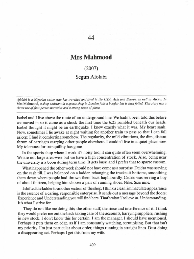 Mrs Mahmood | PDF