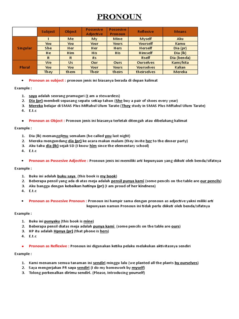 Penggunaan Pronoun Dalam Bahasa Indonesia Pdf