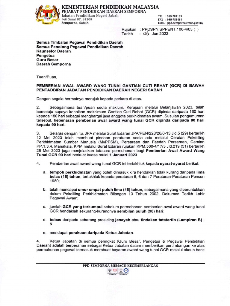 Pemberian Awal GCR | PDF