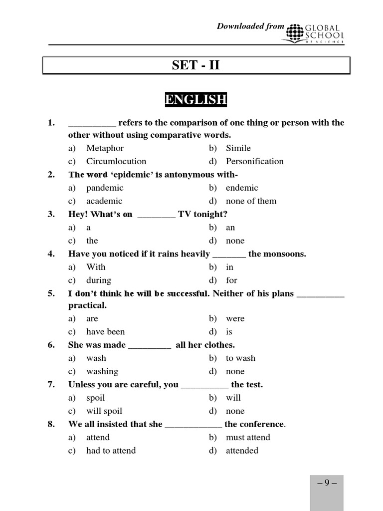 2 Entrance Model Questions 2078 | PDF | Physical Sciences | Chemistry