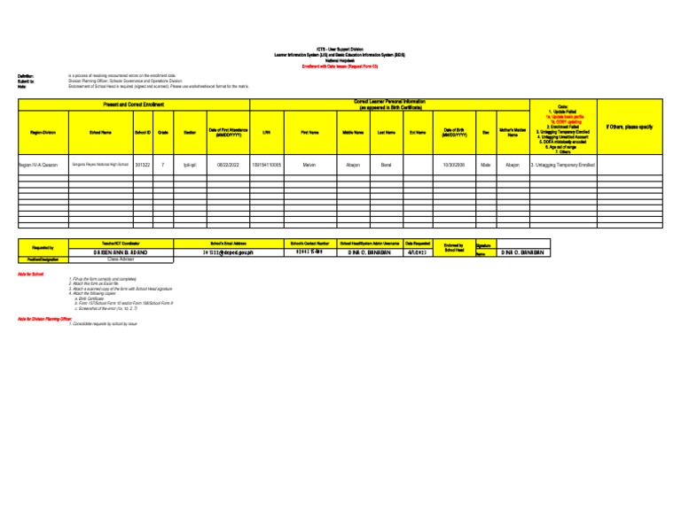 RF03 - Gregorio Reyes NHS - 301322 - Erf | PDF | Information Technology | Software