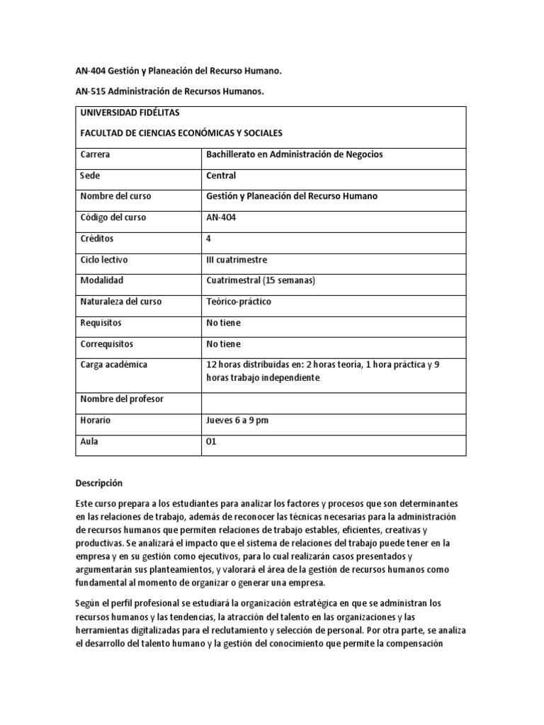 Programa de Arh | PDF | Gestión de recursos humanos | Reclutamiento
