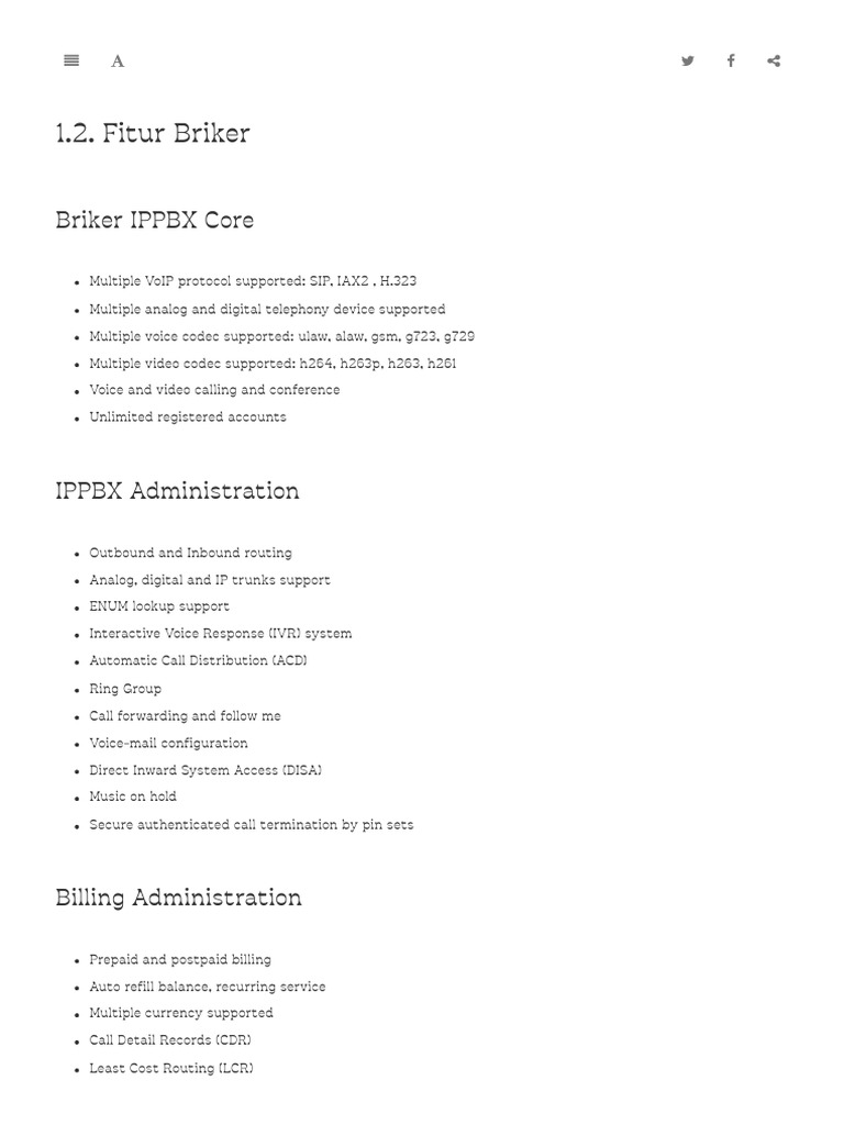 Fitur Briker · Briker Open Source IPPBX | PDF