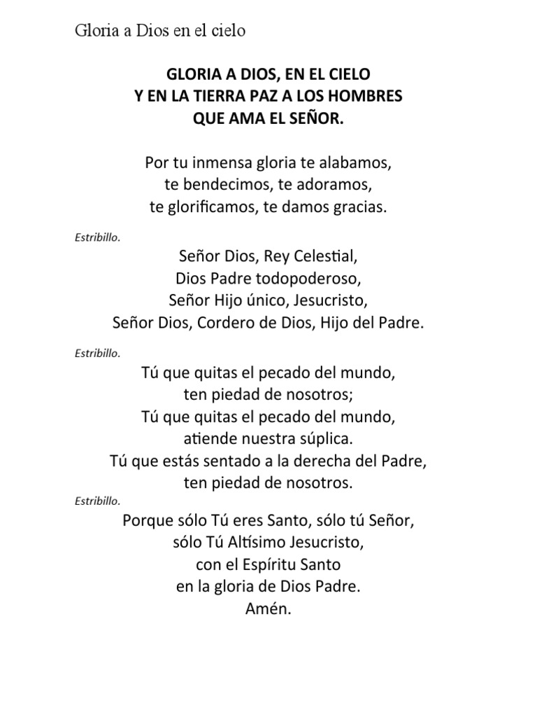 Gloria A Dios en El Cielo | PDF