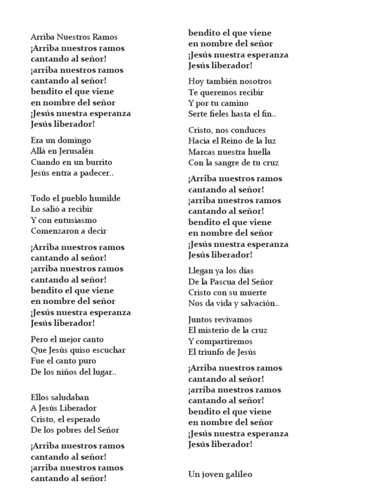 Arriba Nuestros Ramos | PDF | Jesús | Cristo (título)
