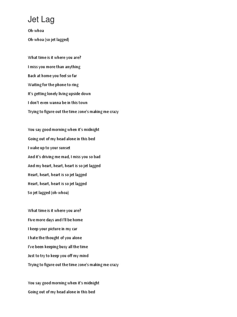Jet Lag - Lyrics | PDF