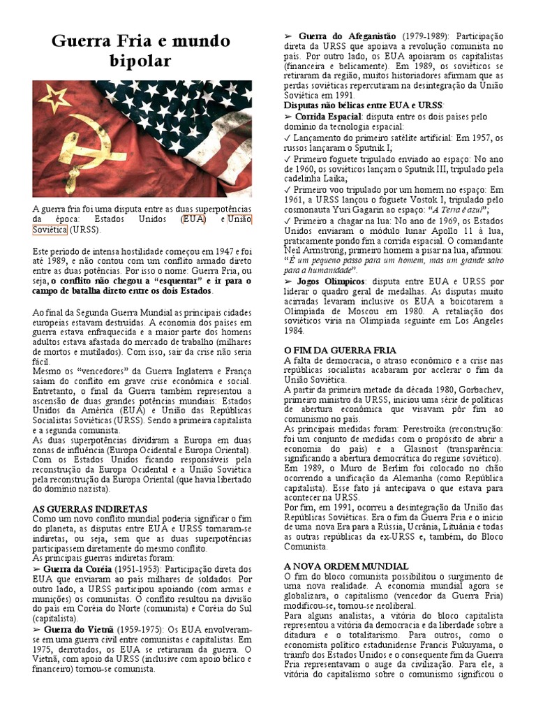Guerra Fria e Mundo Bipolar | PDF | União Soviética | Política mundial