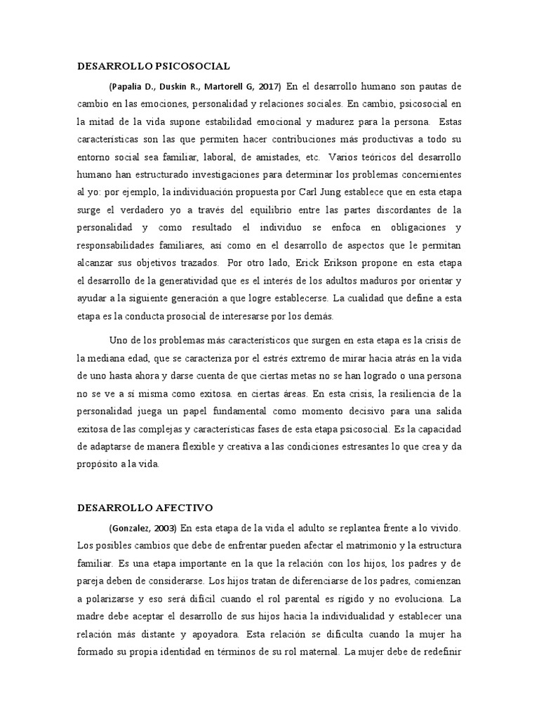 Desarrollo Psicosocial en la Adultez Media | PDF | Adultos | Pensamiento