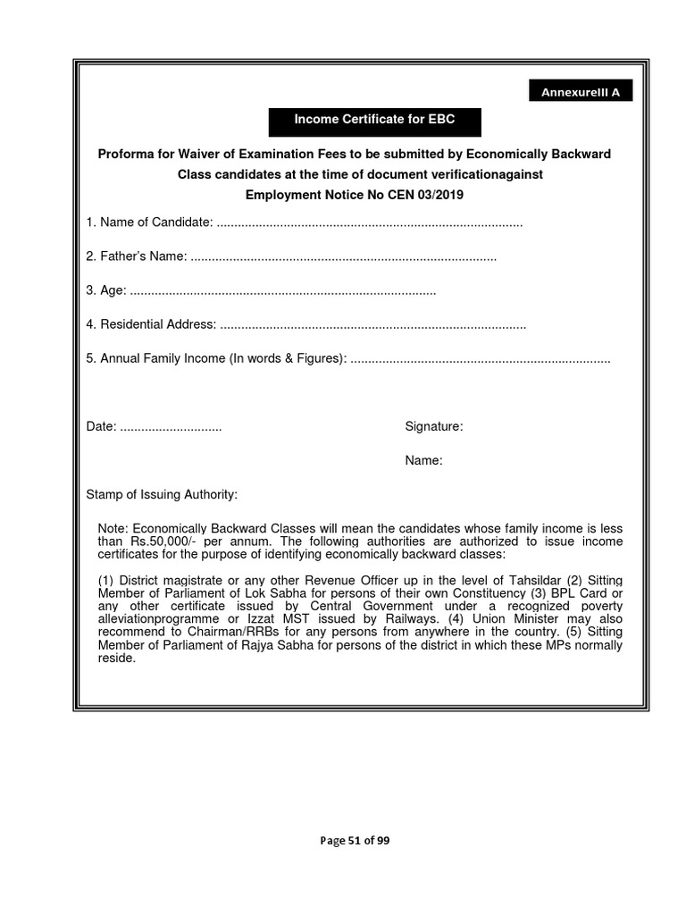 Income Certificate For EBC | PDF | Finance & Money Management
