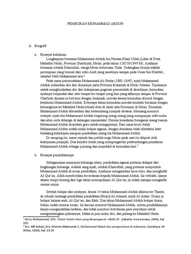 Pemikiran Muhammad Abduh Pdf Agama Spiritualitas