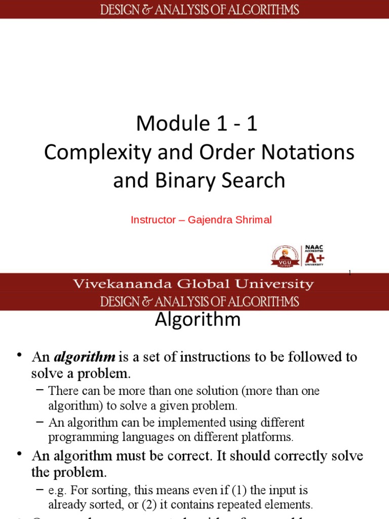 Module 1 - Complexity and Order Notations | PDF | Computer Programming | Time Complexity