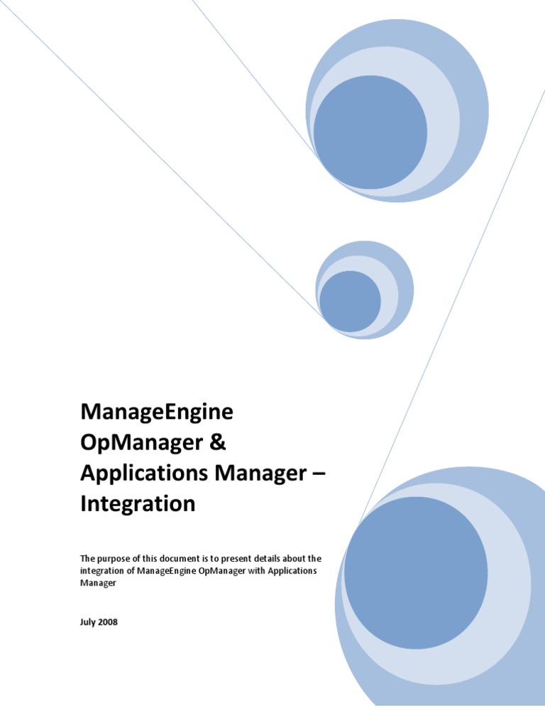 Manageengine Opmanager & Applications Manager - Integration | PDF | Application Software ...