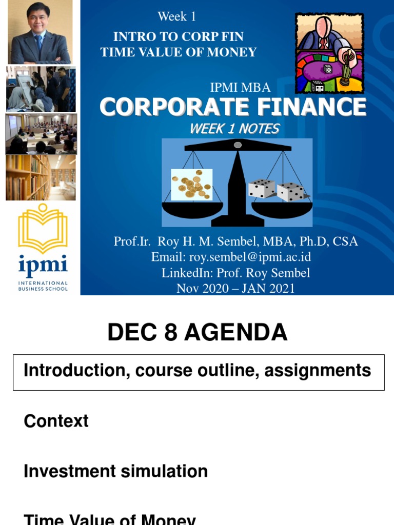 Terbaru 202012 Handout Week 1 Corp Fin Mba Ipmi Intro To Corp Fin TVM | PDF | Net Present Value ...