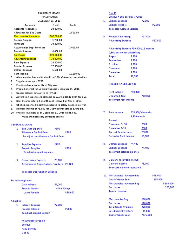 ABM 12 F Adjusting Entries 2017 | PDF | Expense | Accounting