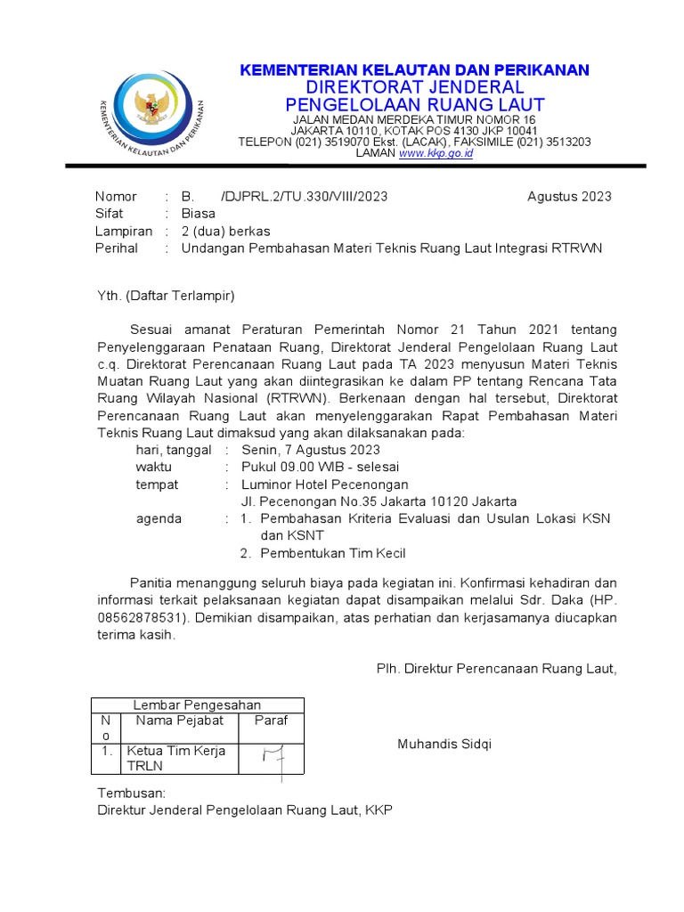 Surat FGD Penetapan Lokasi KSN - KSNT | PDF | Hukum | Sains & Matematika
