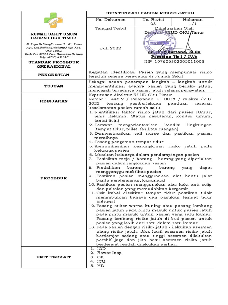 Identifikasi Pasien Risiko Jatuh Rev 1 | PDF