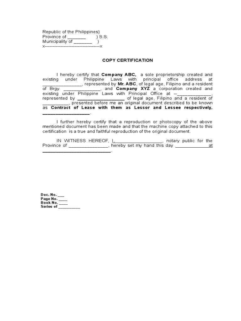 Draft Copy Certification | PDF