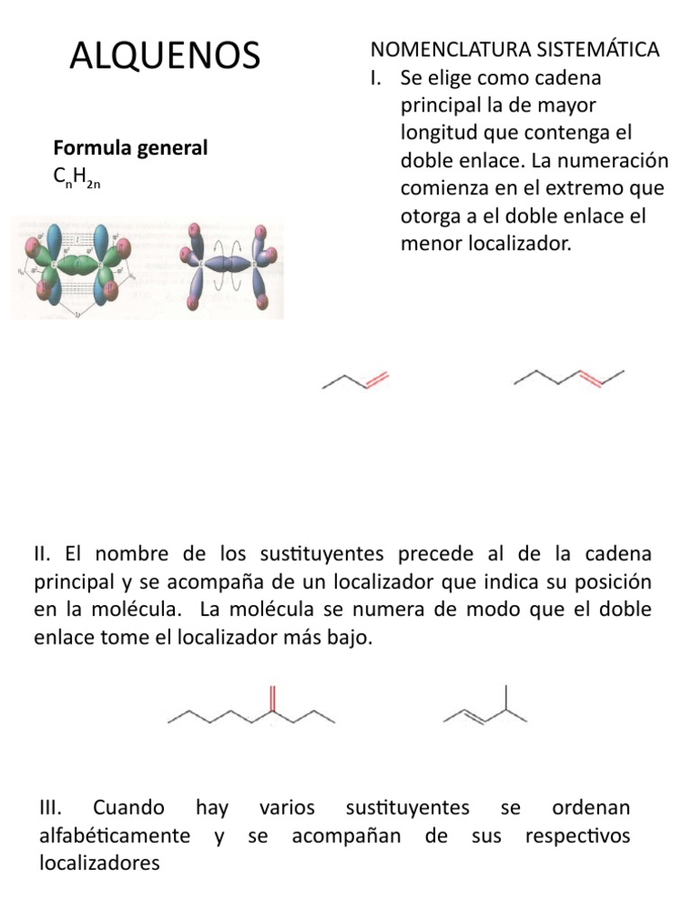 Nomenclatura Alquenos y Alquinos | PDF | Alqueno | Sustancias químicas