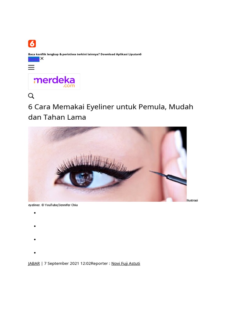 Cara Mudah Pakai Eyeliner untuk Pemula | PDF | Gaya Hidup