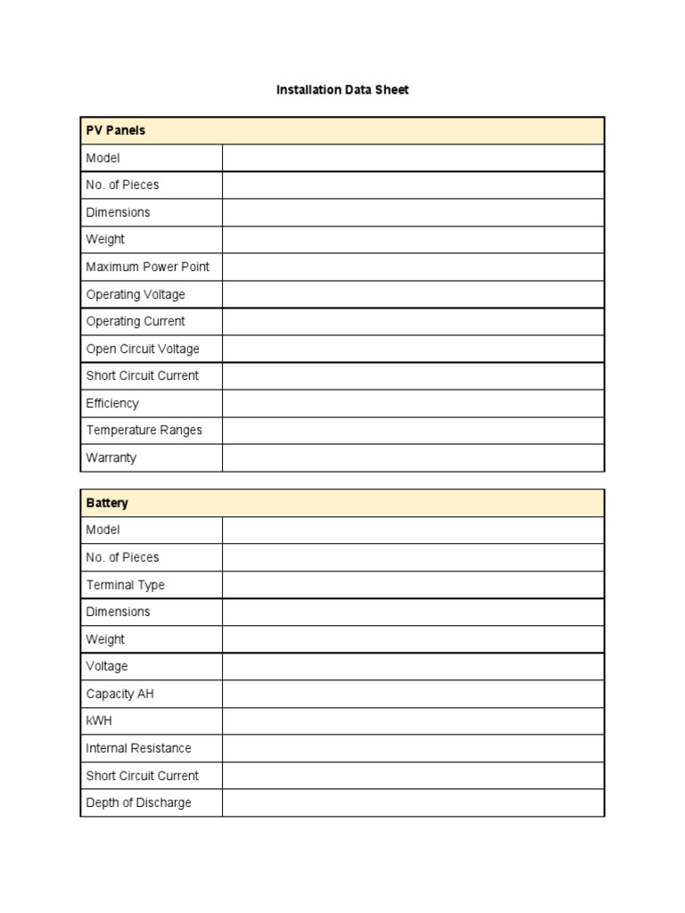 Solar Panel Installation Specifications | PDF
