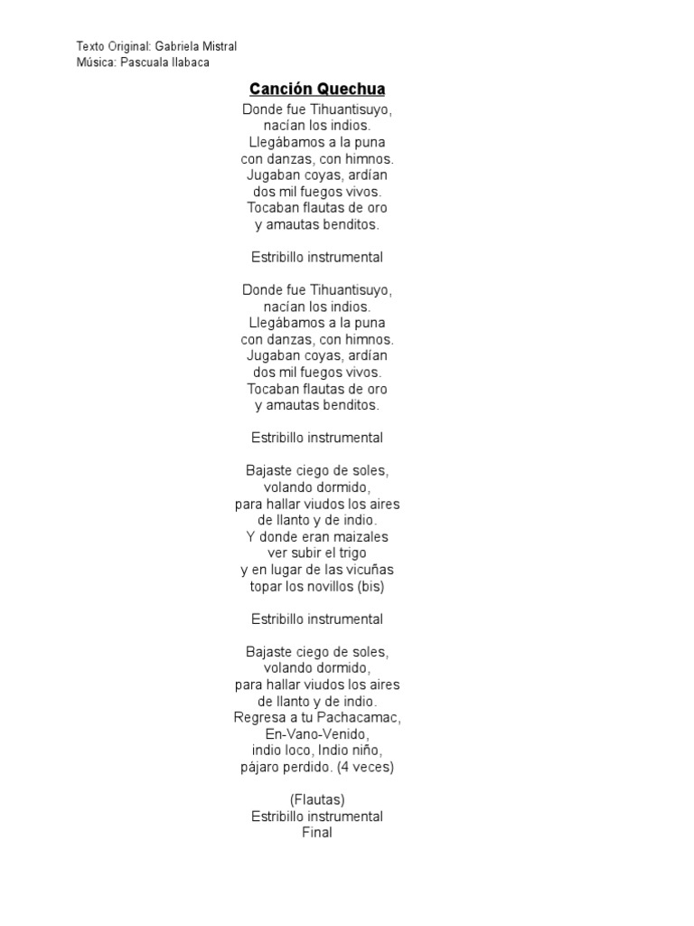 Canción Quechua | PDF