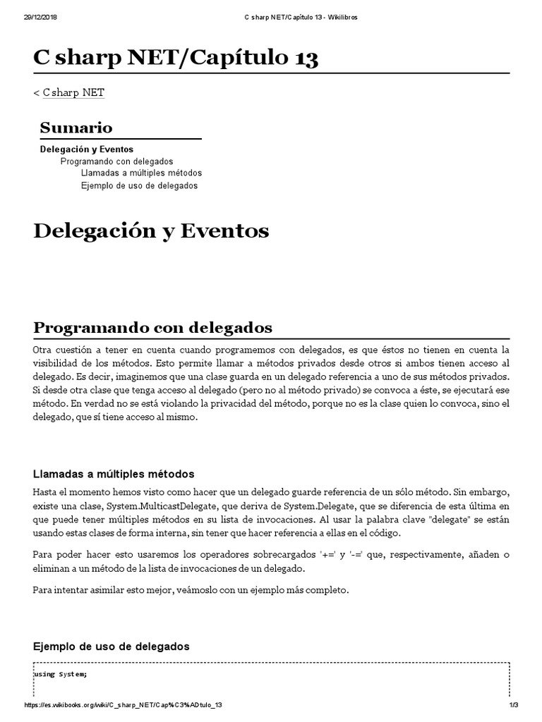 C Sharp Net Capítulo 13 Wikilibros Pdf 
