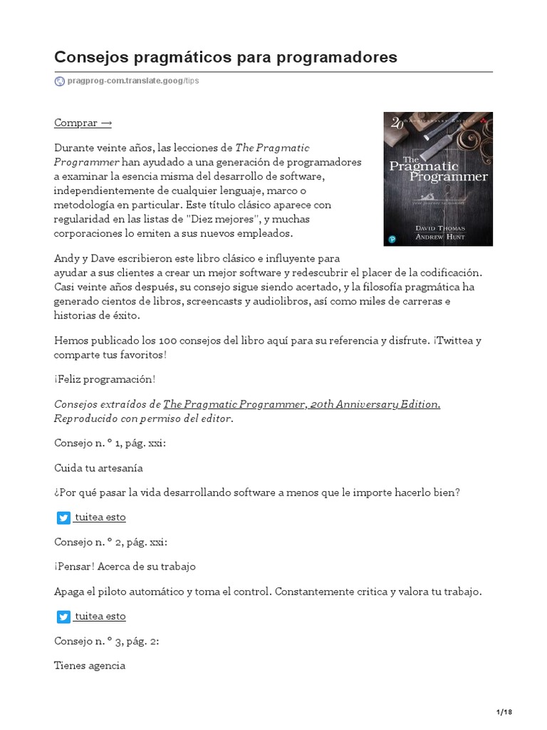 Pragprog-Com - Translate.goog-Consejos Pragmáticos para Programadores ...