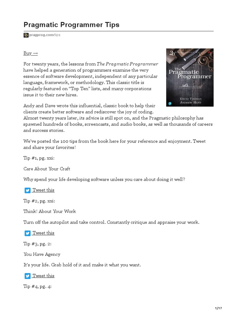 Pragmatic Programmer Tips Pdf Software Bug Inheritance Object Oriented Programming