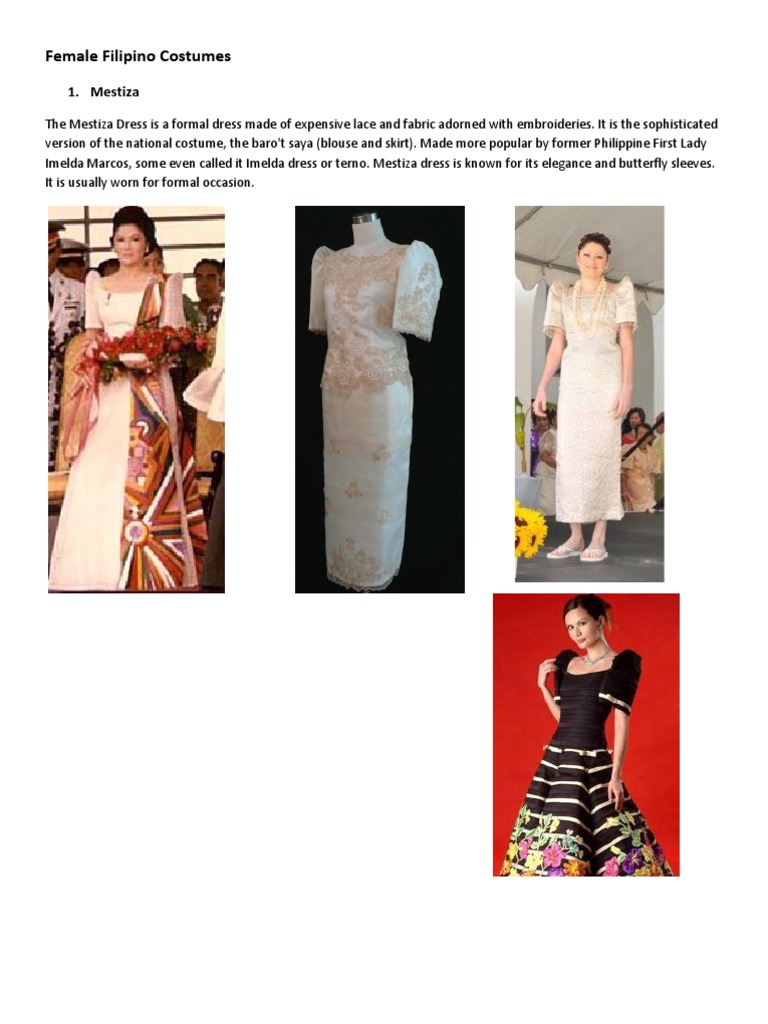 Female Filipino Costumes | PDF | Clothing | Fashion