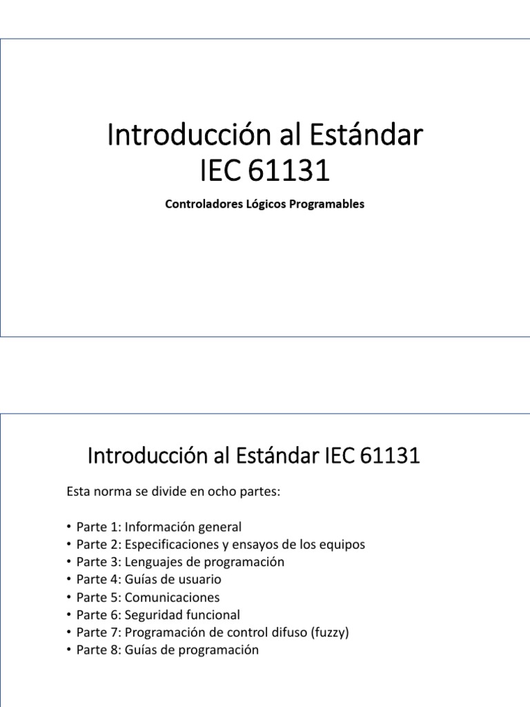 Automatización Industrial - Introducción Al Estándar IEC-61131 | PDF | Lenguaje de programación ...