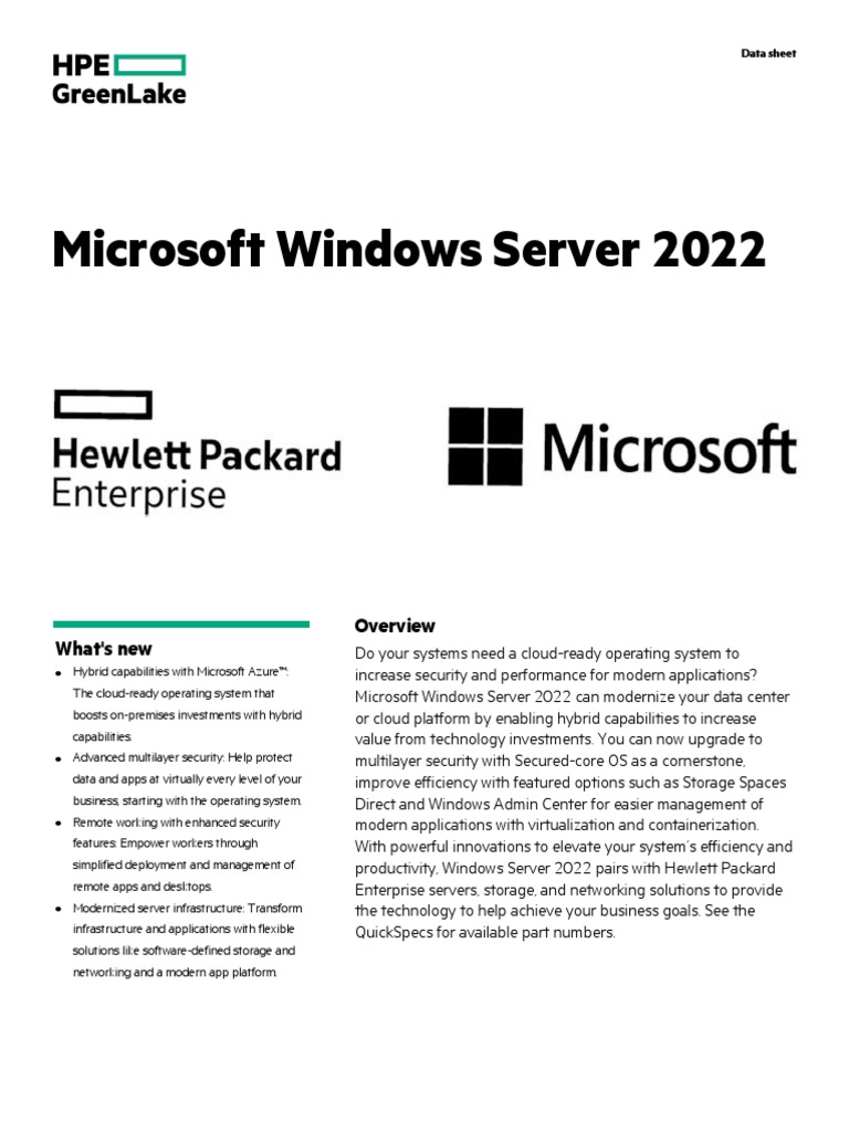 Microsoft Windows Server 2022-PSN1013607898USEN | PDF