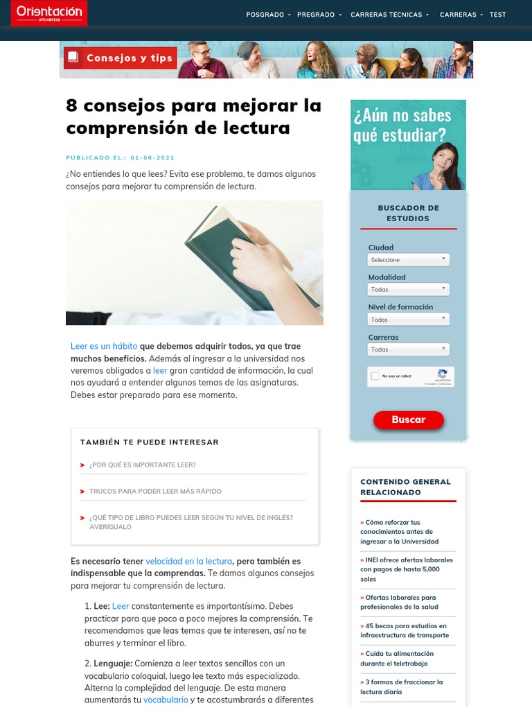 Mejora tu comprensión de lectura | PDF | Comprensión lectora