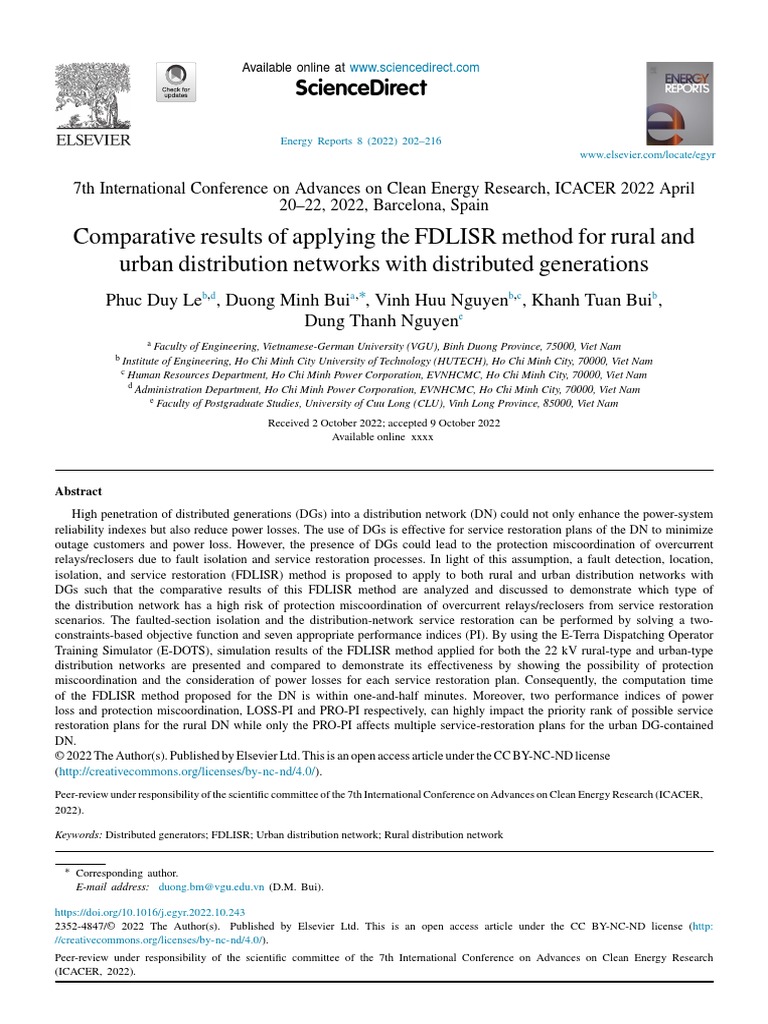 Comparative Results of Applying The FDLISR Method For Rural and Urban Distribution Networks With ...