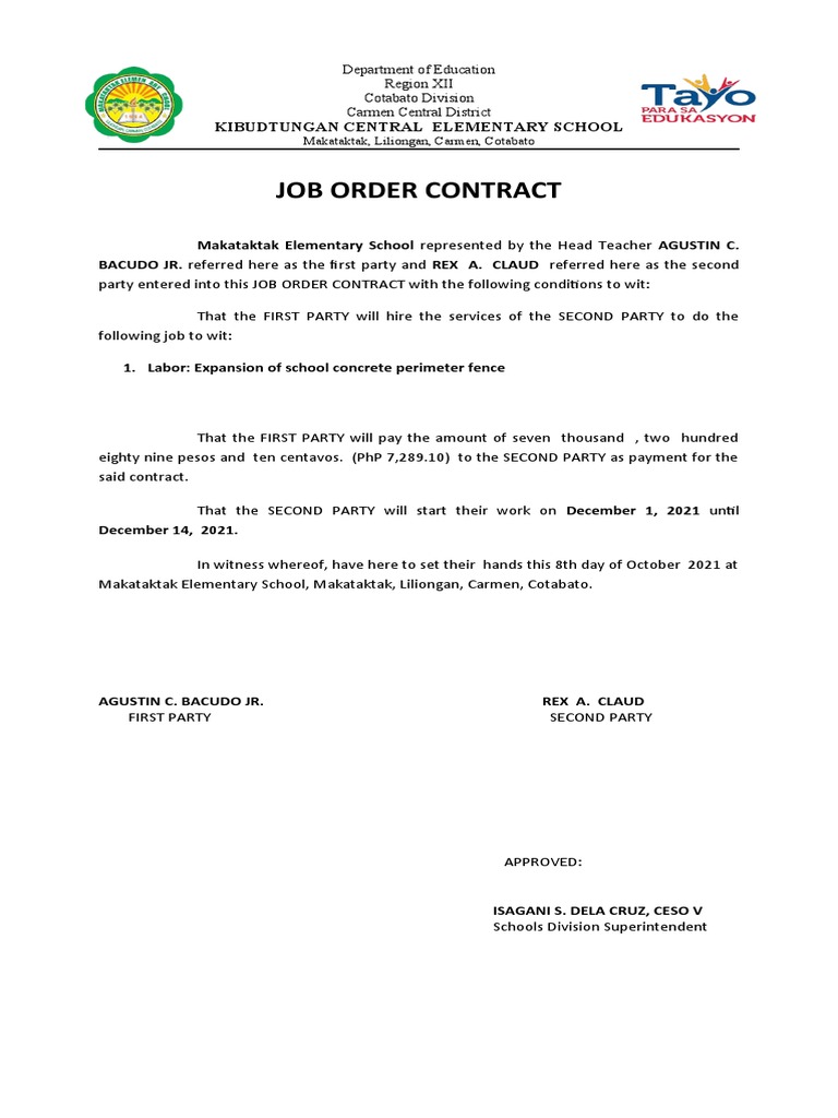 Job Order Contract Kces 2022 | PDF | Economies | Southeast Asia