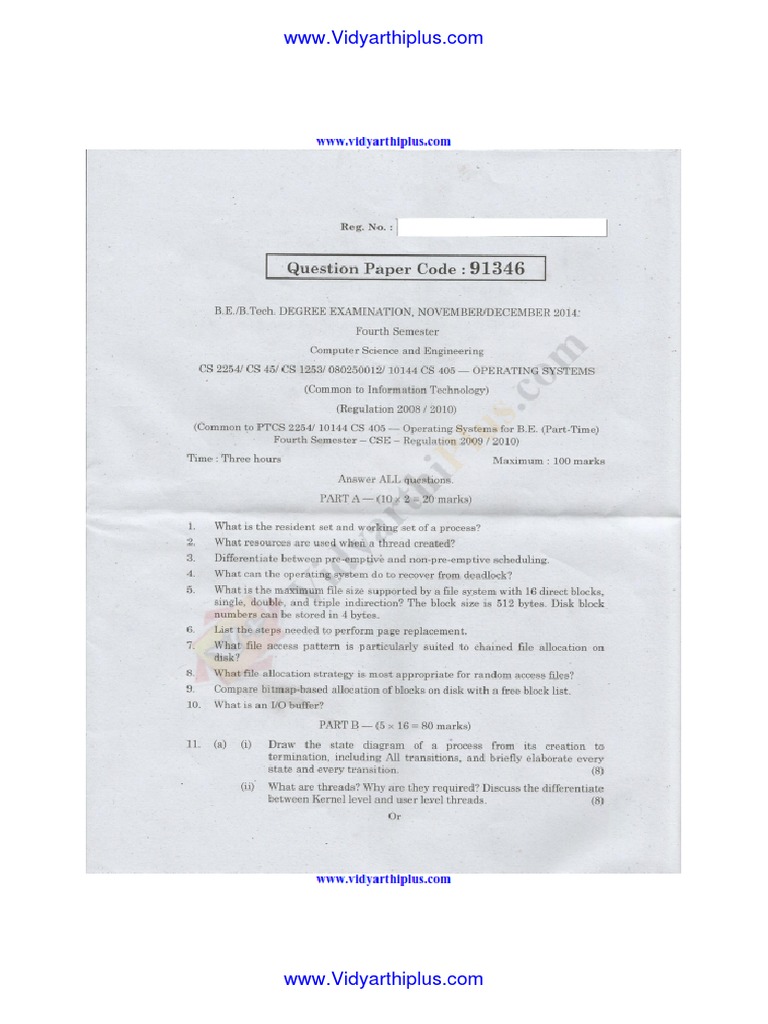 OS Nov Dec 2014 QP | PDF