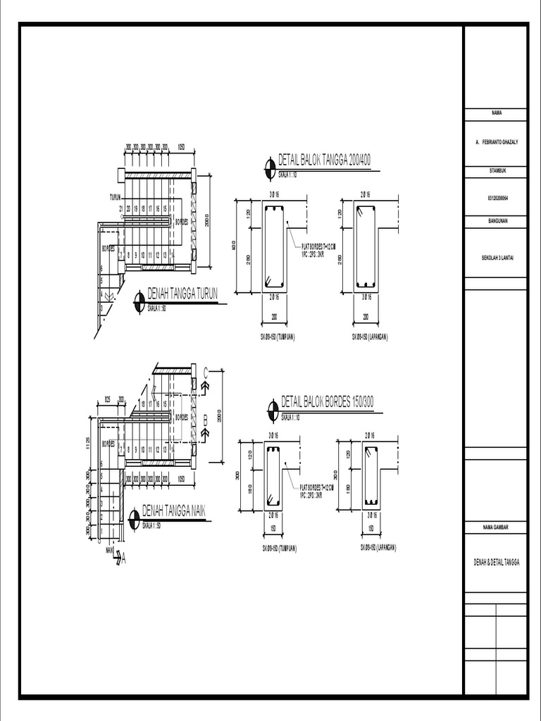 15.denah Dan Detail Tanggaaa | PDF