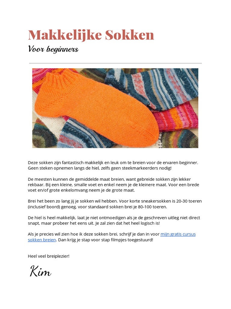 Makkelijke Sokken - Voor Beginners | PDF