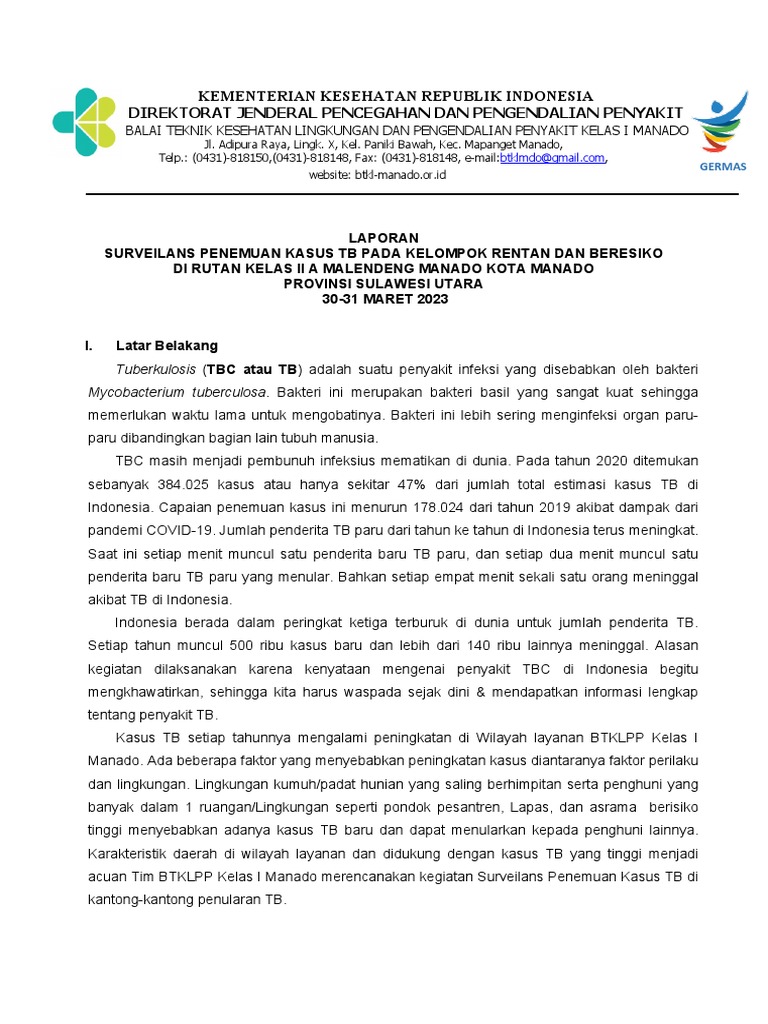 Surveilans Penemuan Kasus TB Paru Di Kota Mdo | PDF