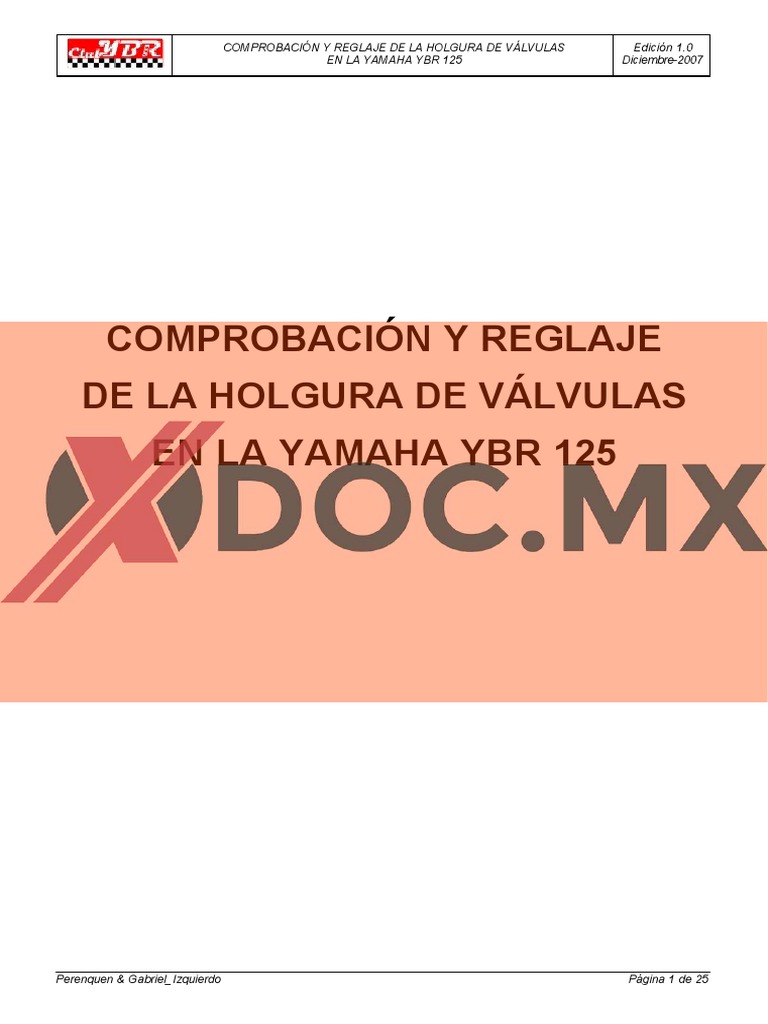 Xdoc - MX Tutorial de Reglaje de Valvulas de La Ybr | PDF