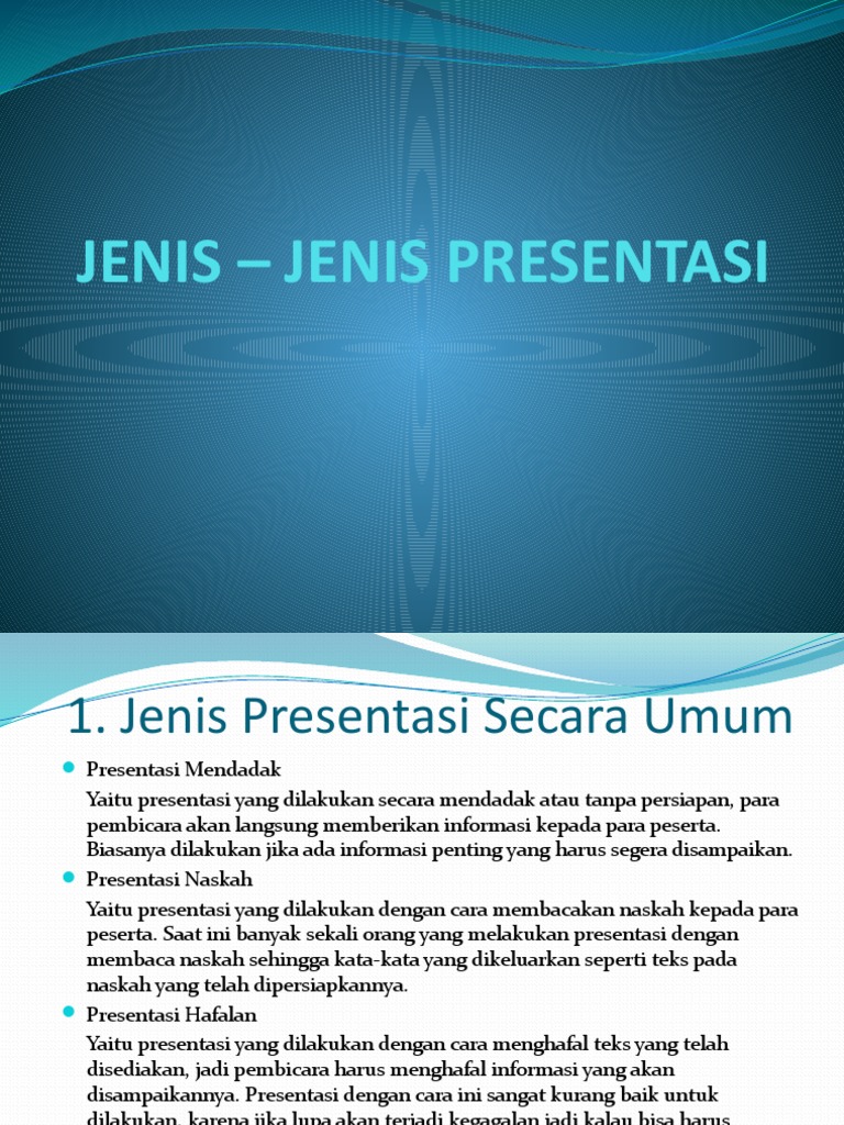 Jenis - Jenis Presentasi | PDF