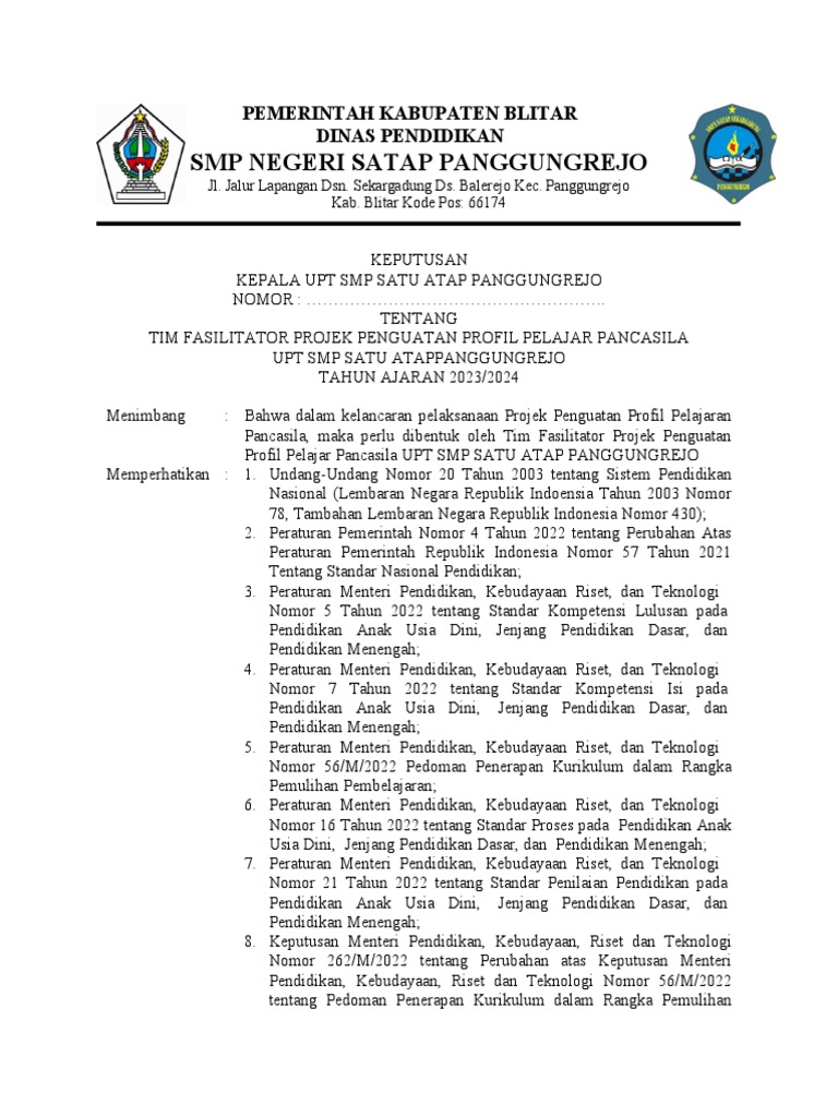 SK Tim Fasilitator p5 | PDF