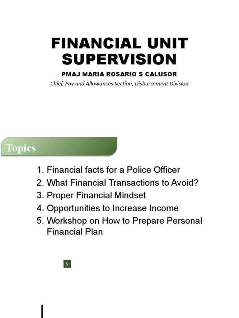 Financial Unit Supervision | PDF | Insurance | Salary