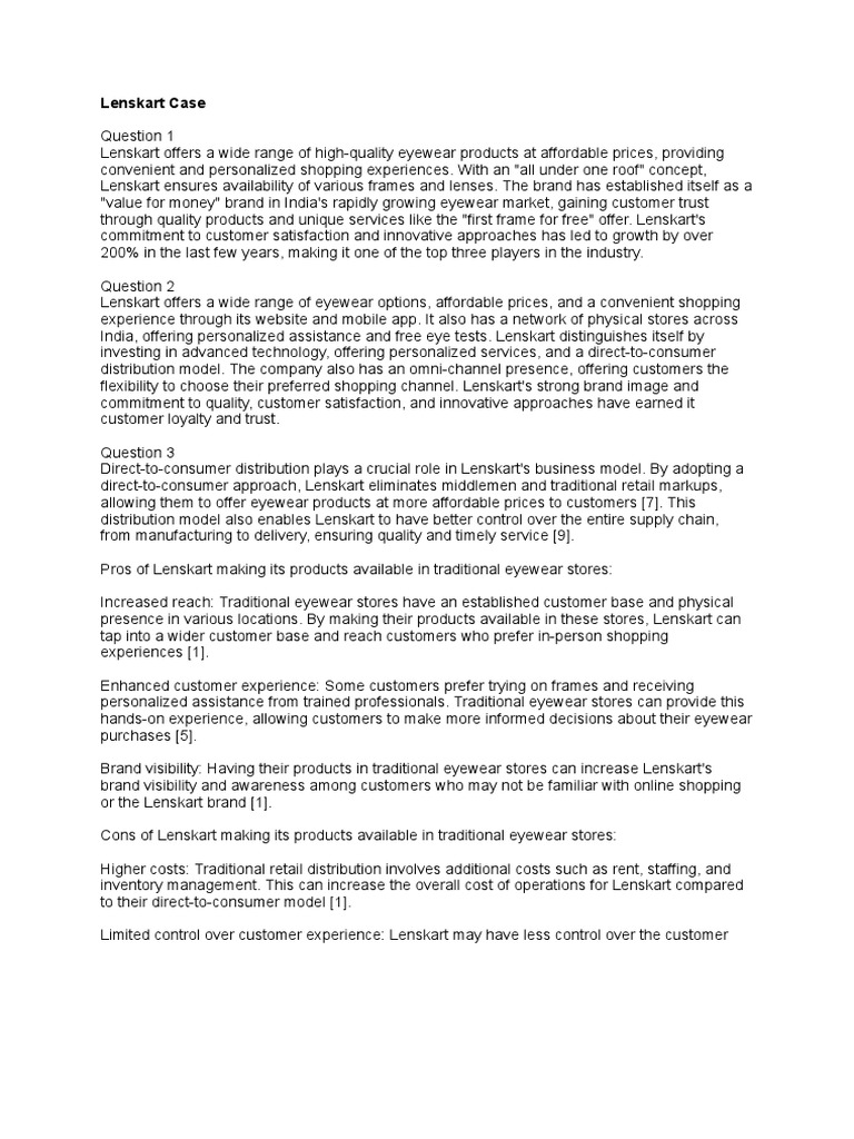 Lenskart Case | PDF | Retail | Brand